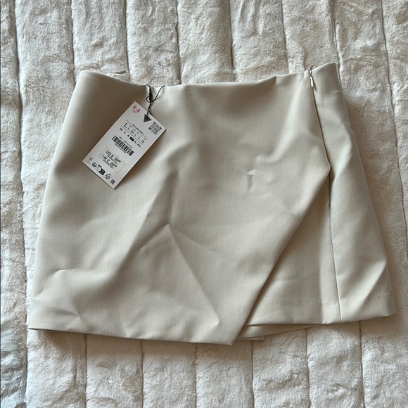 Zara | Skirts | Nwt Zara Asymmetrical Cream Skort | Poshmark